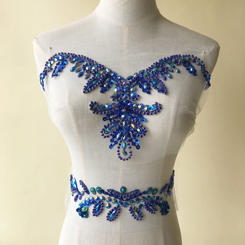 Bridal Neckline Trims Belt Beaded Sequined Bodice V-neck - Etsy Canada