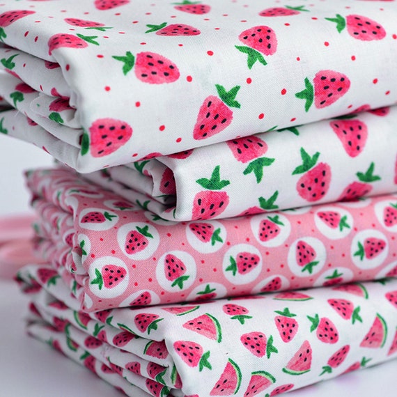 Strawberry Cotton Craft Fabric by Yard Lovely Cotton Fabric - Etsy