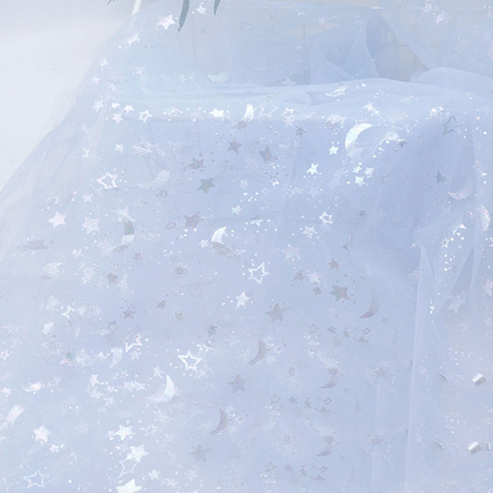 Colorful Star Moon Lace Fabric By the yard Party Costumes | Etsy