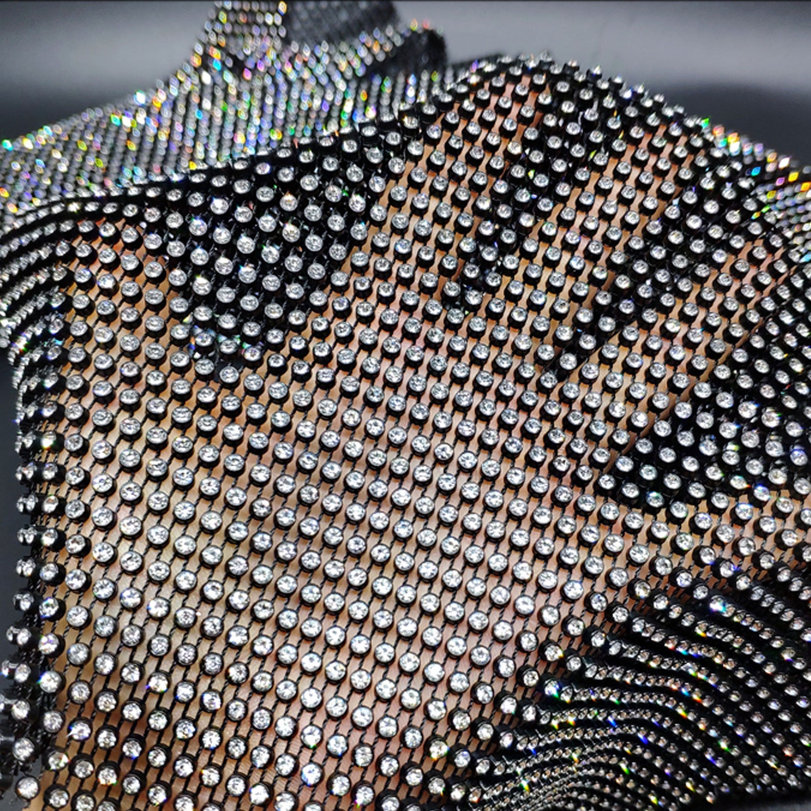 Bling Rhinestone Fabric Sparkling Rhinestone on Design for - Etsy