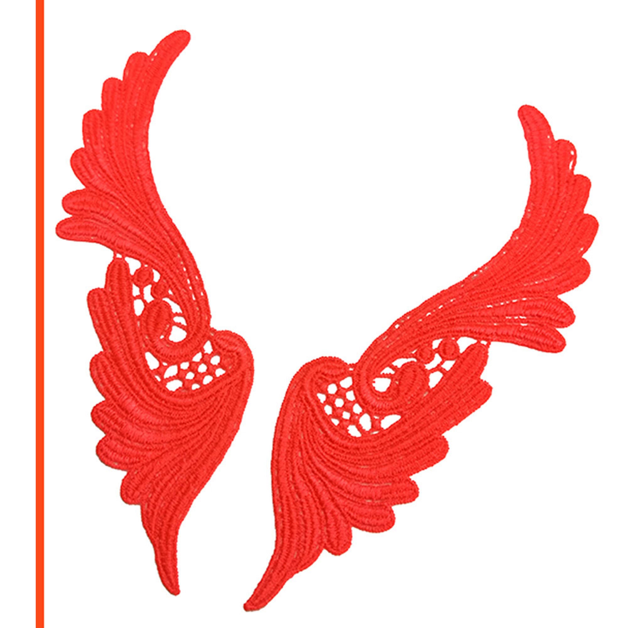 Small Wings Lace Applique Mirror Pair Embroidery Patch for Party Kids ...