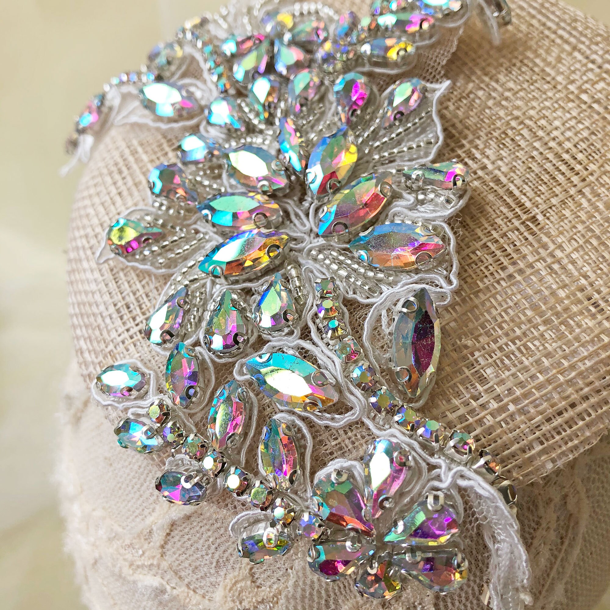 Mirror Pair Colorful Rhinestone Applique Crystal Embroidery - Etsy