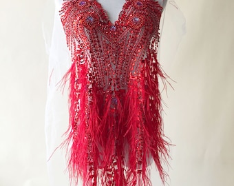 Rhinestone Red Trim - Etsy