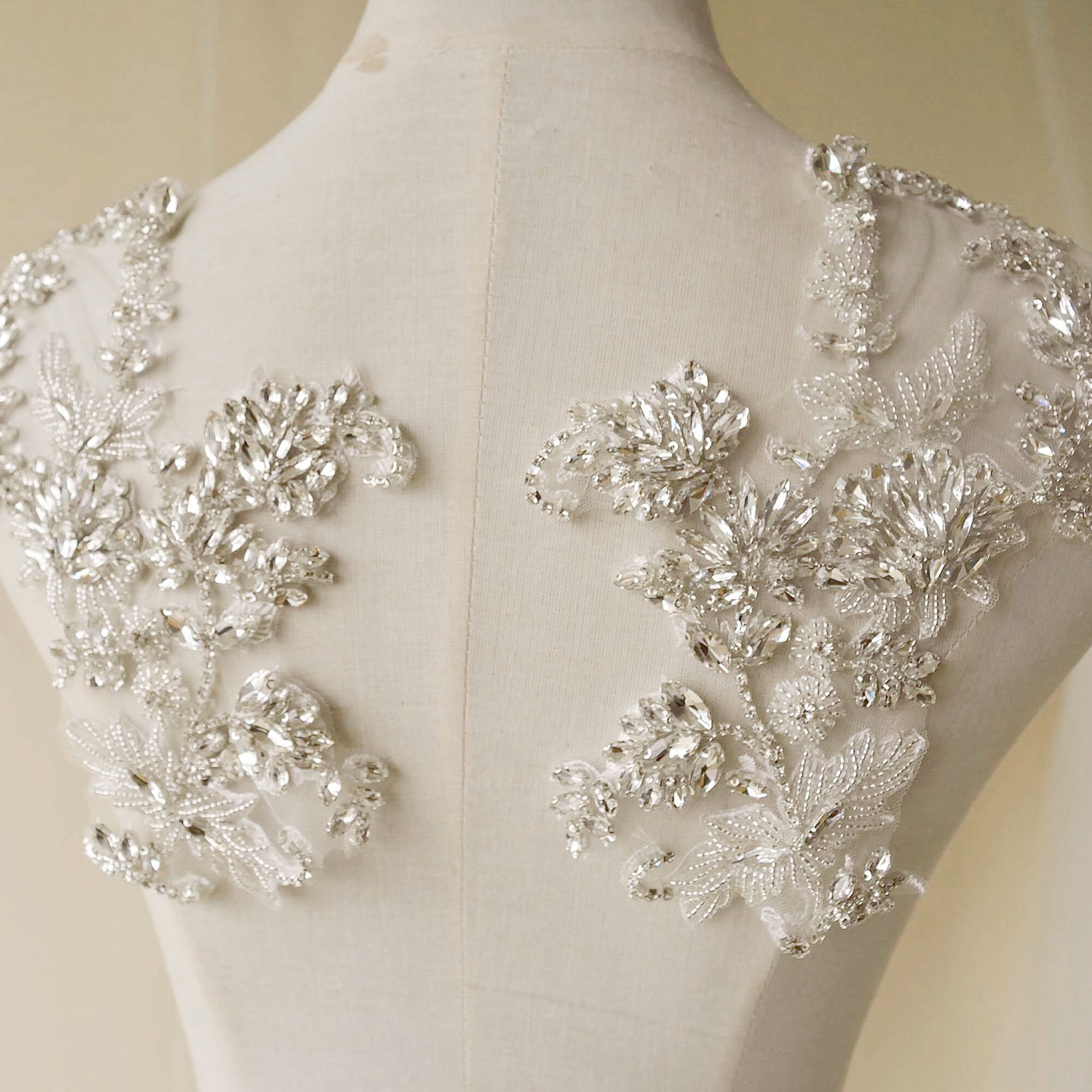 Rhinestone Applique Sparkling Crystal Patch Wedding Dress - Etsy