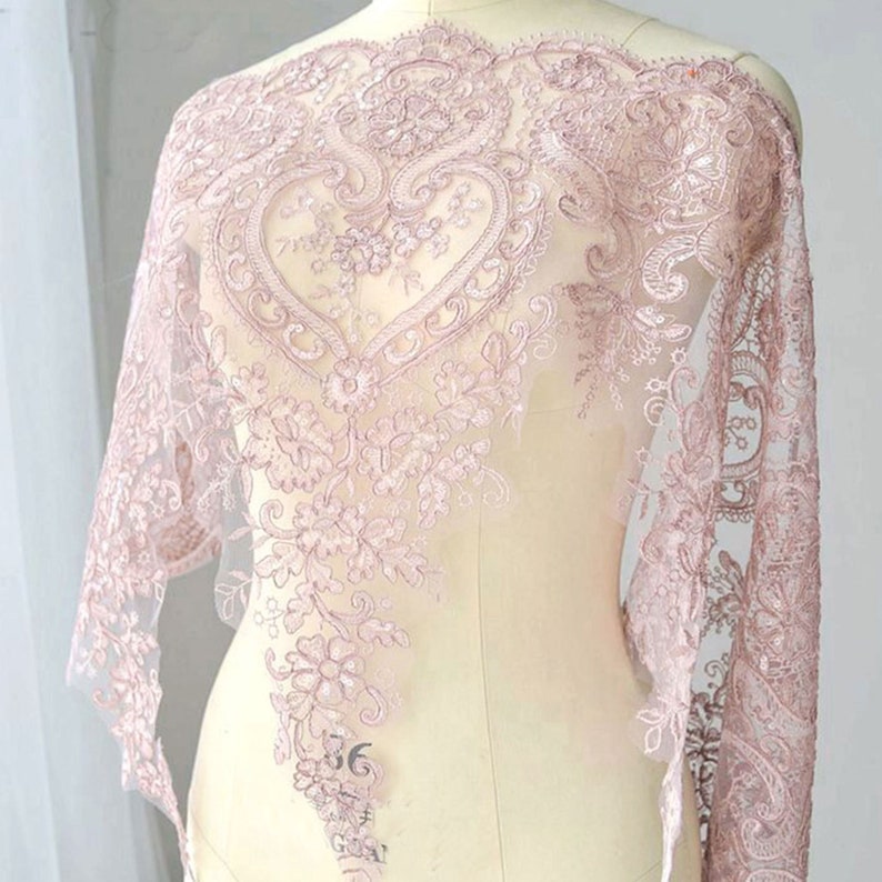 Corded Sequined Lace Trim by the Yard Embroidery Floral Lace - Etsy