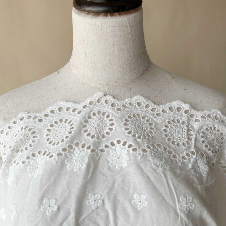 Cotton Fabric by the Yard Eyelet Fabric Scalloped Edge Cotton Fabric ...