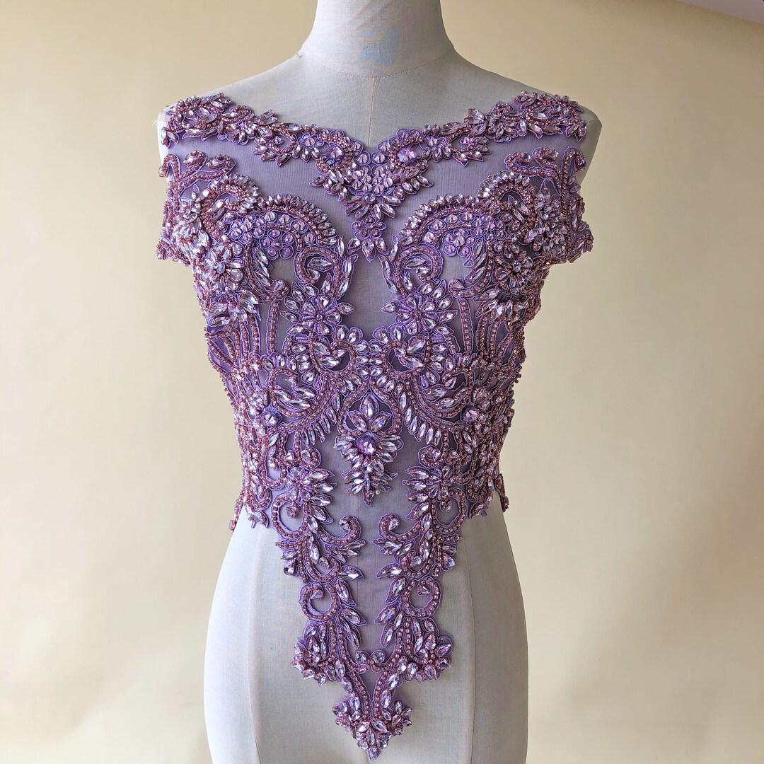 Sparkle and Heavy Rhinestone Applique Crystal Bodice Motif Bling ...