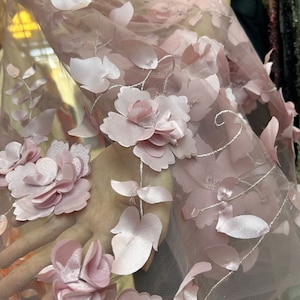 3D Flower Lace Fabric Wedding Dress Fabric Lace Exquisite Flower Fabric ...
