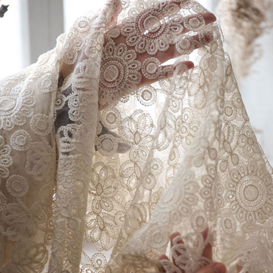 Delicate Flower Lace Fabric by Yard Vintage 3D Floral Lace - Etsy