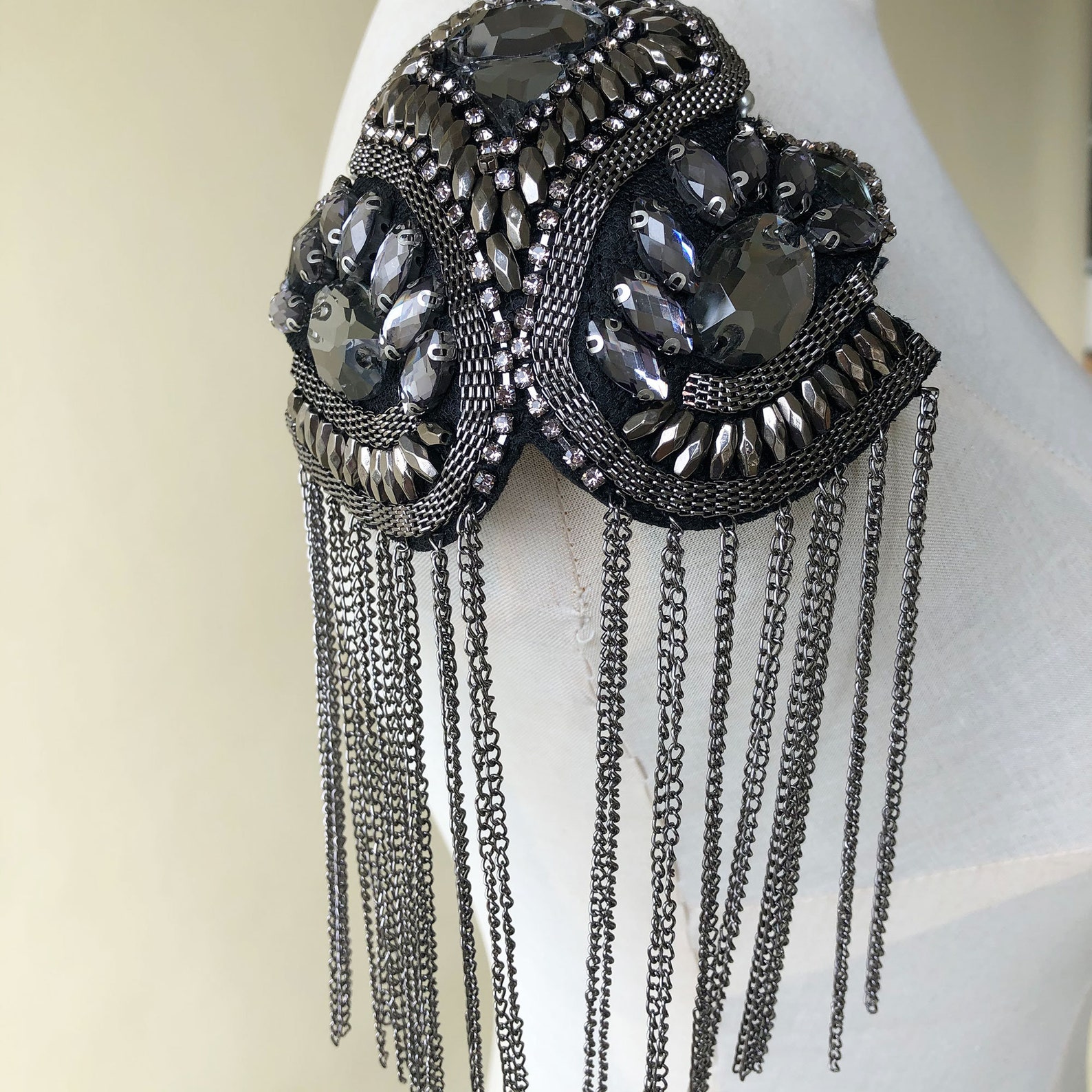 1 Pair Rhinestone Tassel Chain Epaulet Blazer Jacke Shoulder - Etsy