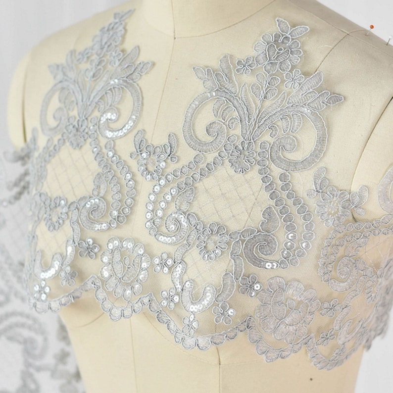 Shimmery Sequined Embroidery Lace Trim by the Yard Delicate - Etsy