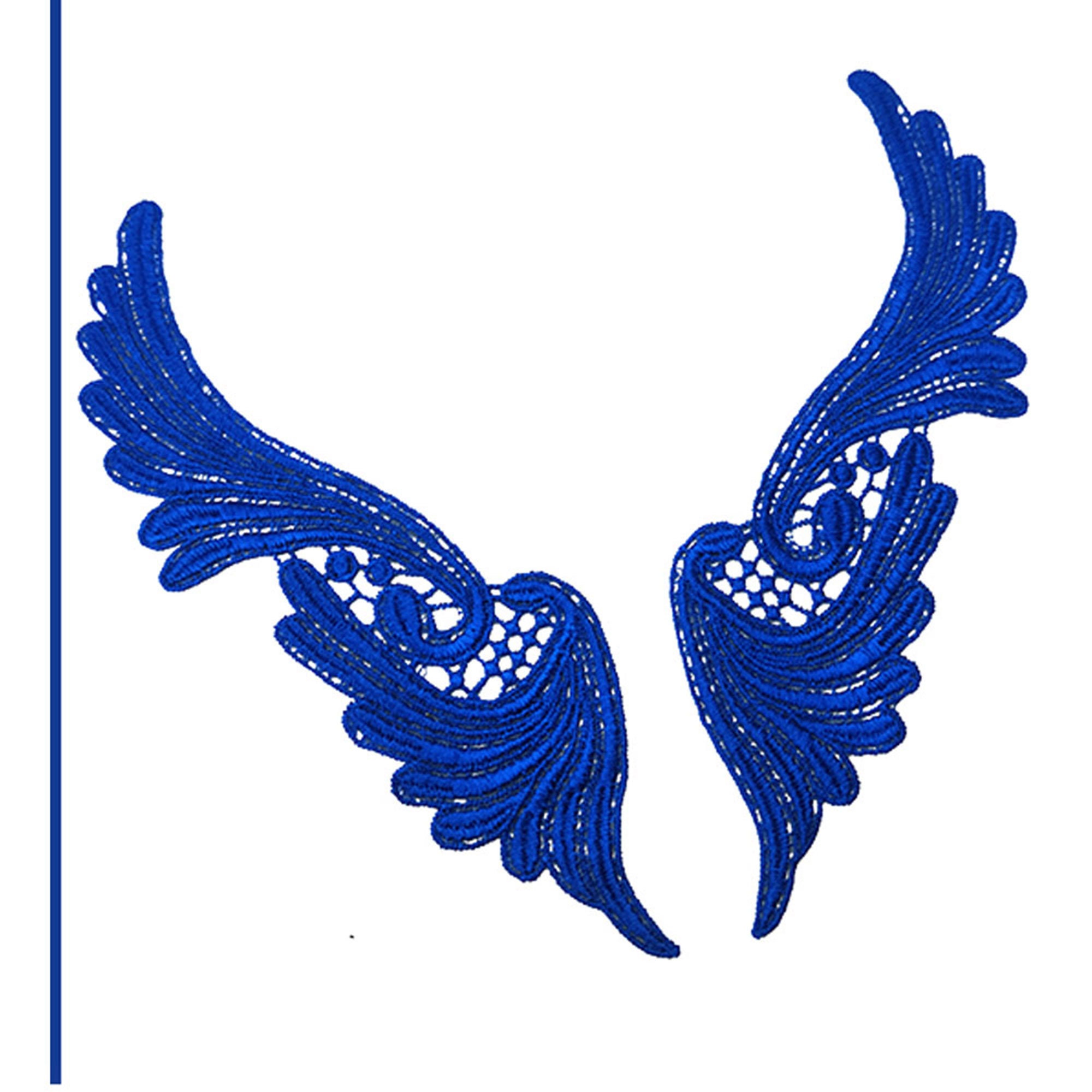 Small Wings Lace Applique Mirror Pair Embroidery Patch for Party Kids ...