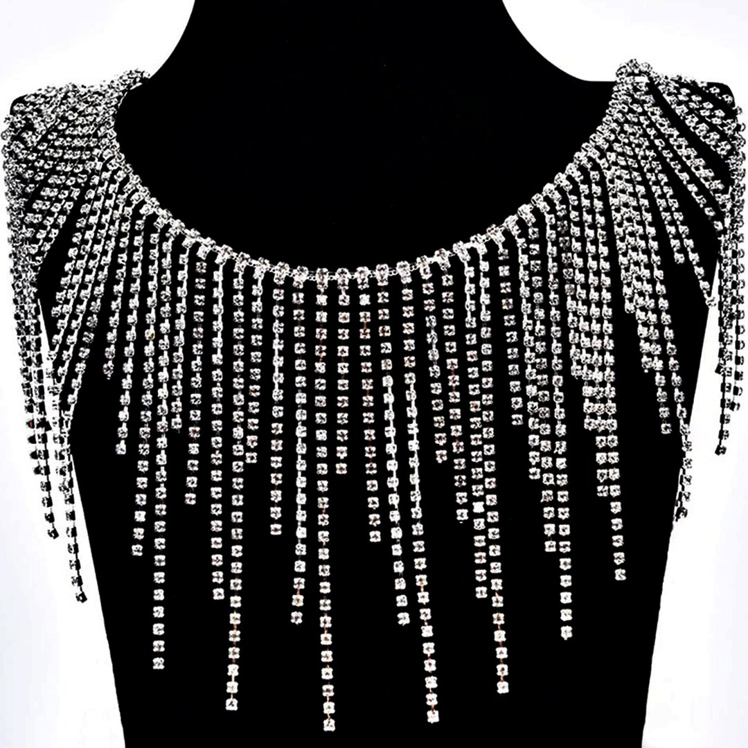 Sparkling Rhinestone Tassel Trim Diamante Crystal Fringe Trim Bling ...