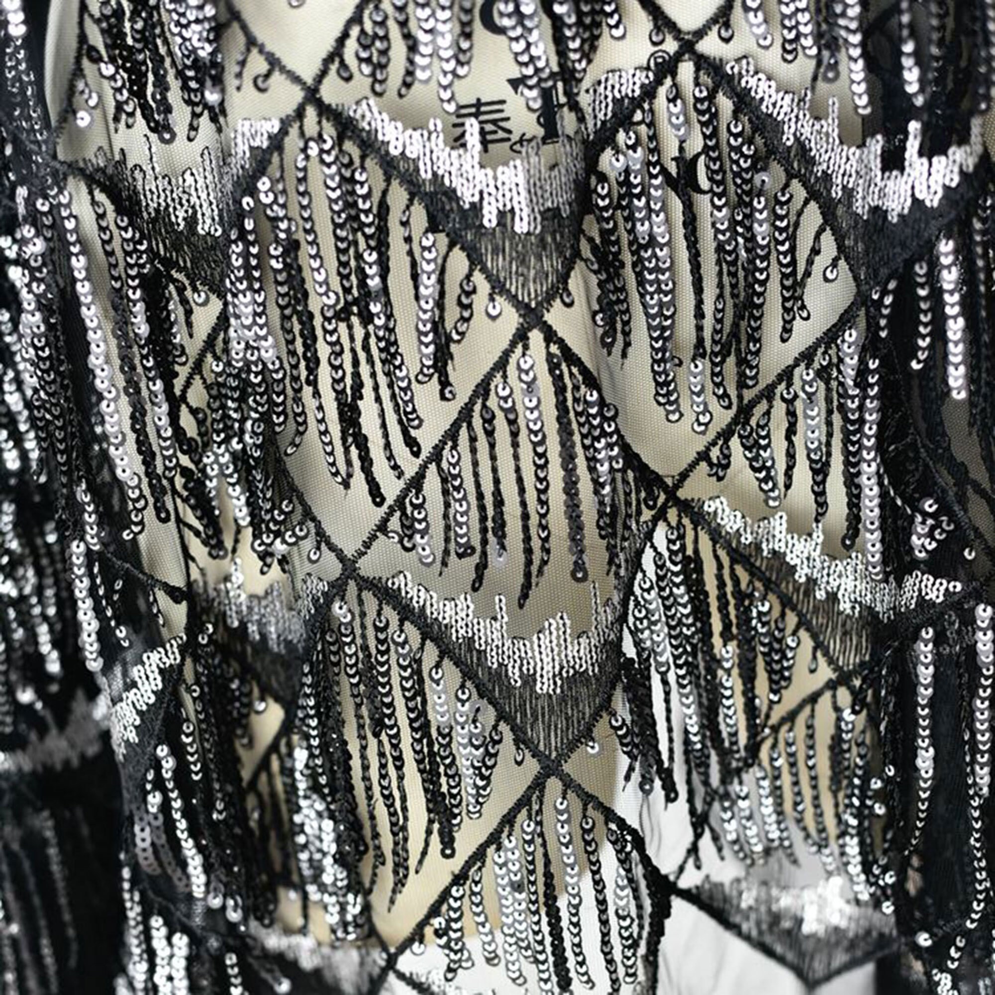 Belly Dance Costume Lace Fabric Shimmer Sequined Tassel Lace - Etsy