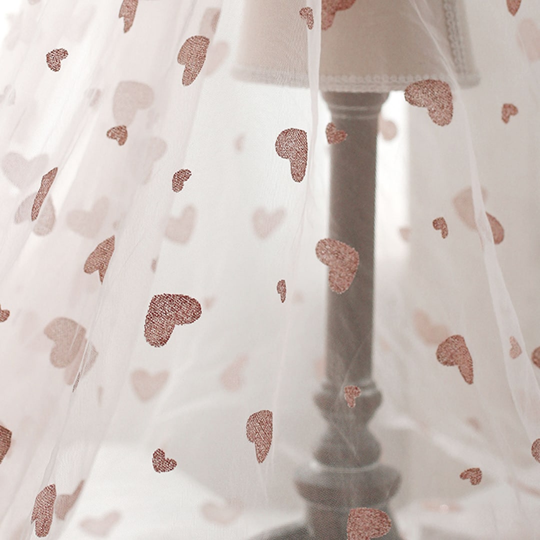 Heart Pattern Lace Fabric by the Yard Glitter Sweet Heart Lace - Etsy