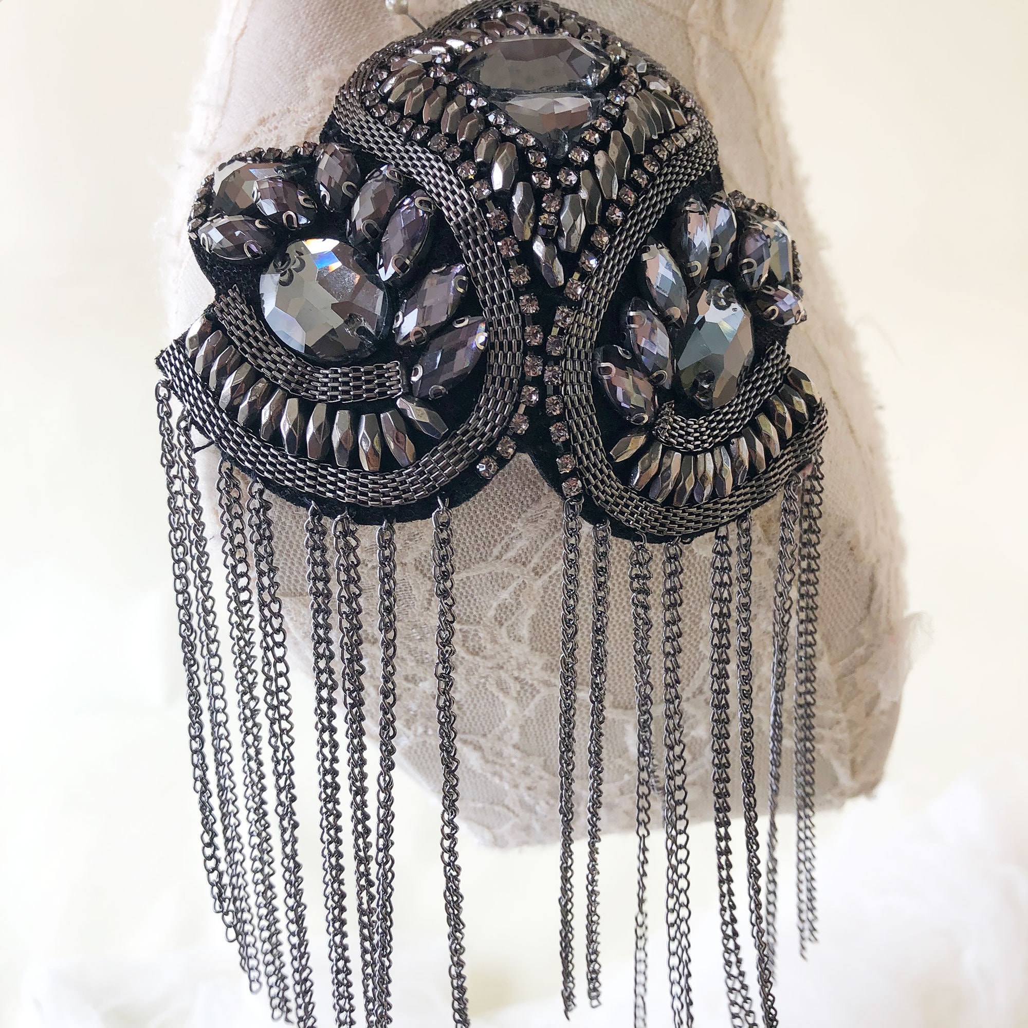 1 Pair Rhinestone Tassel Chain Epaulet Blazer Jacke Shoulder | Etsy