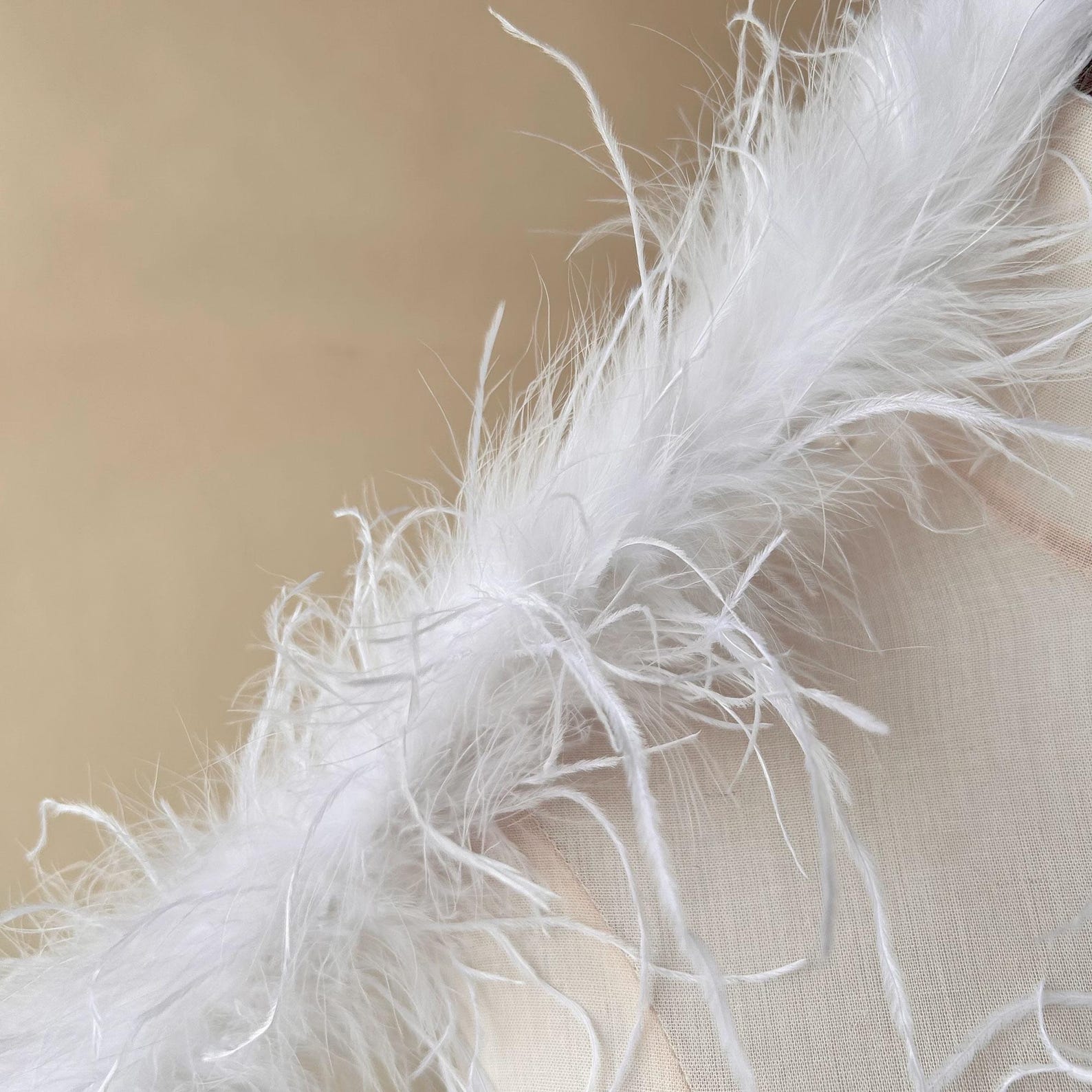 1ply Boa Fluffy Ostrich Feather Boa Trim 2 Yards Long Dress Fringe for ...