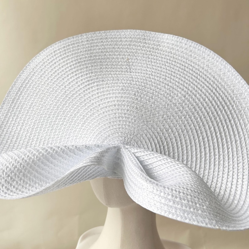 12.99'' White Gathered Sinamay Hat Base Millinery Hat DIY Fascinator ...