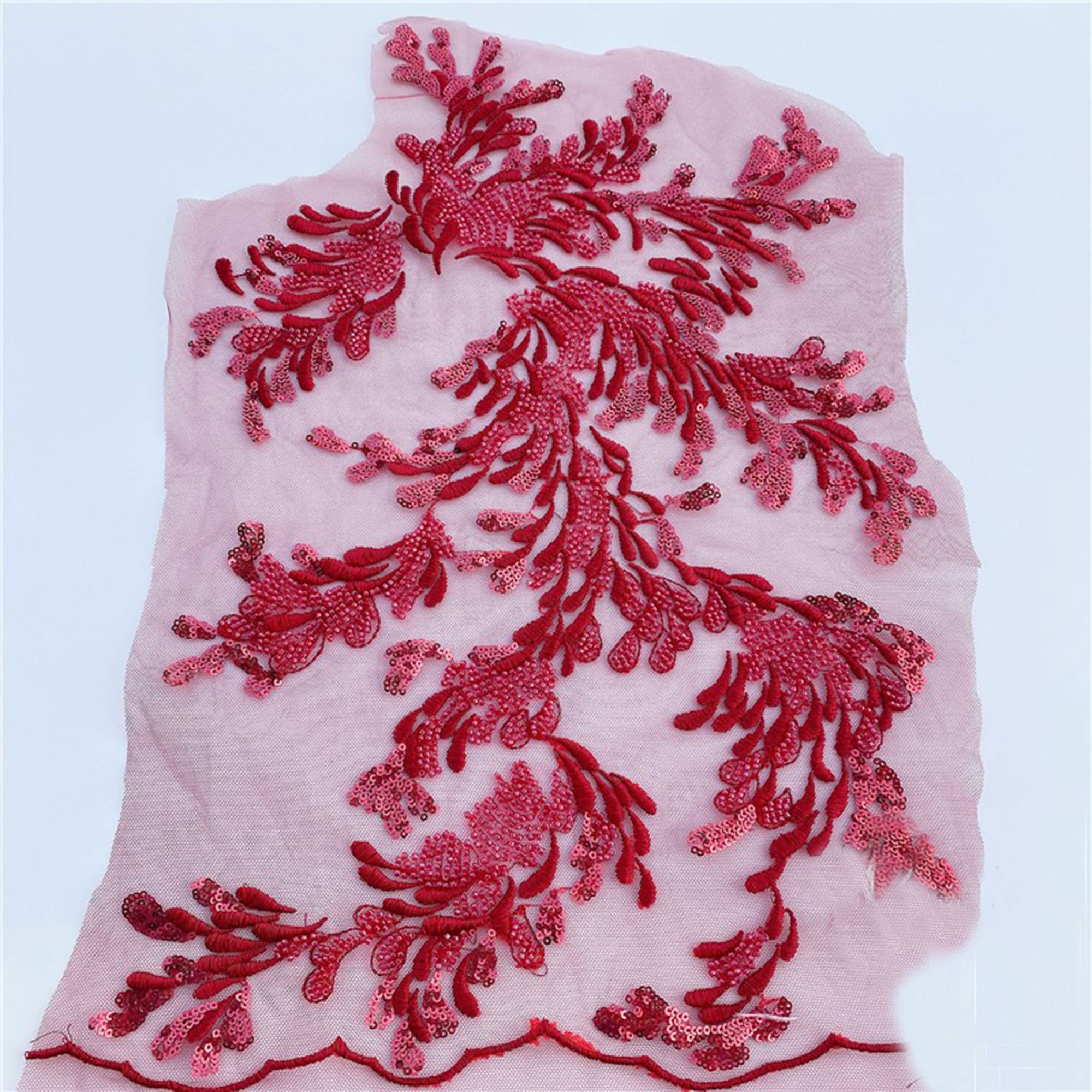 Luxury Beaded Sequined Leaves Lace Patch Embroidery Beads Lace - Etsy