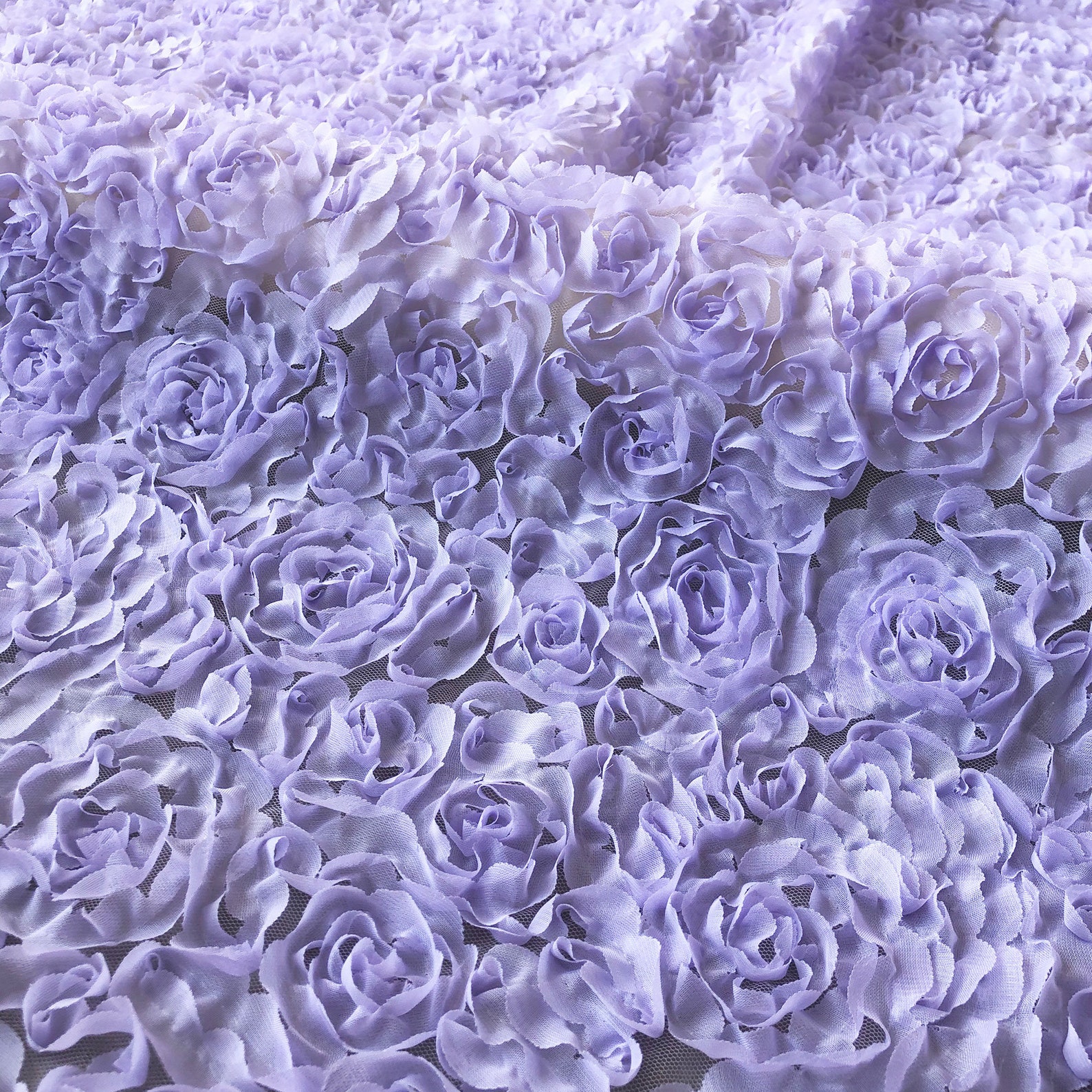 Lilac 3d Rose Lace Mesh Fabric by Yard Rostte Lace Fabric Dress Train ...