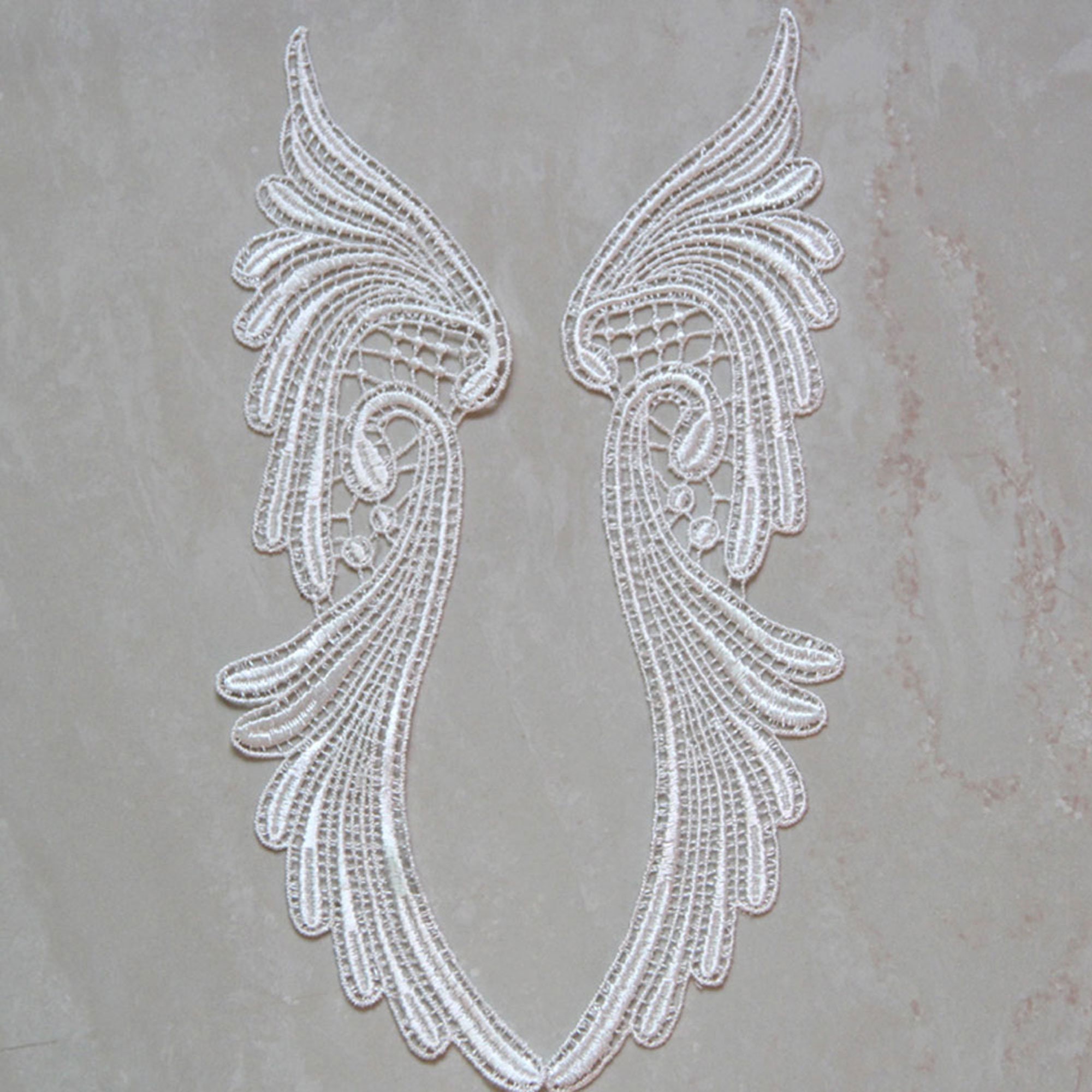 Small Wings Lace Applique Mirror Pair Embroidery Patch for Party Kids ...