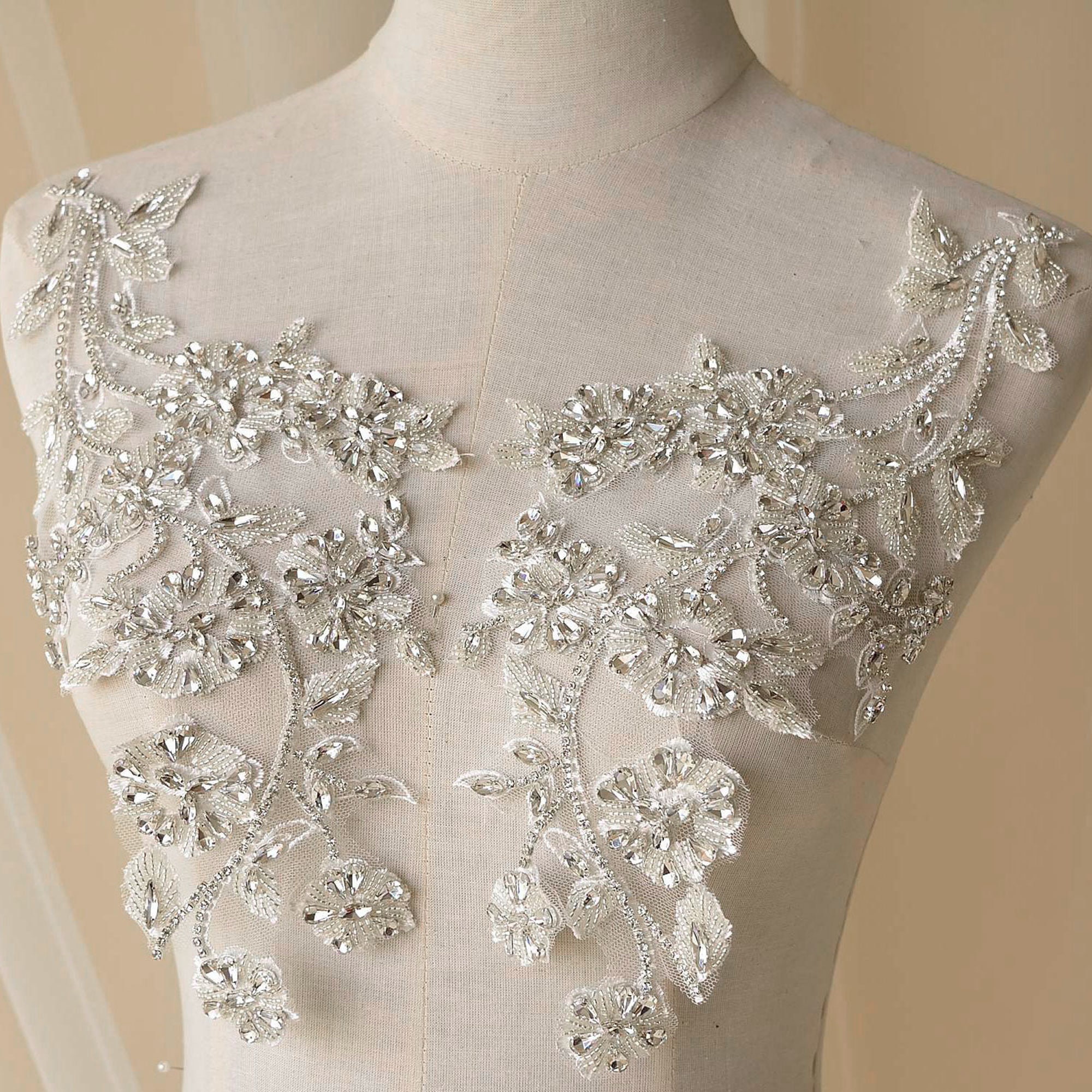 Shiny Rhinestone Applique Diamante Crystal Motif Bridal Dress | Etsy
