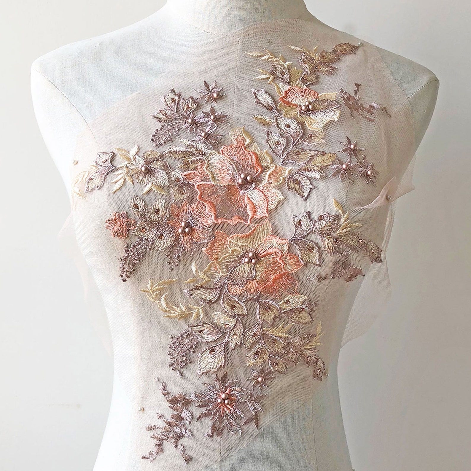 Exquisite 3D Flower Lace Patch Beaded Sequined Embroidery Lace | Etsy