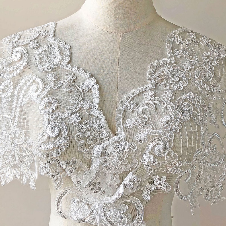 Shimmery Sequined Embroidery Lace Trim by the Yard Delicate - Etsy