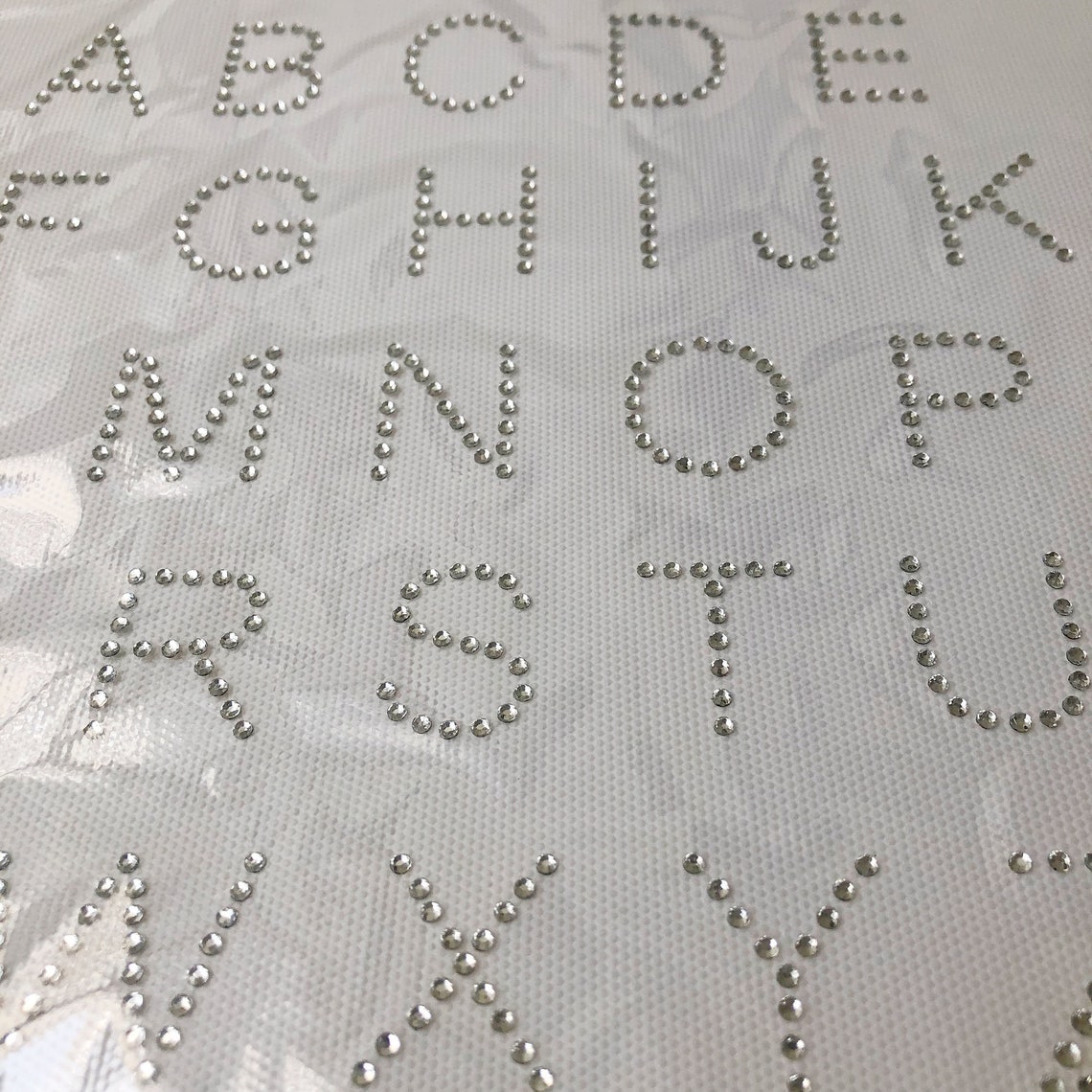 Glitter Rhinestones Letter Iron on Rhinestonetransfer A to Z - Etsy