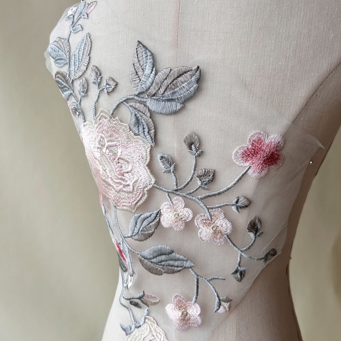 Vintage Embroidery Flower Lace Patch Floral Leaves Applique for Dress ...