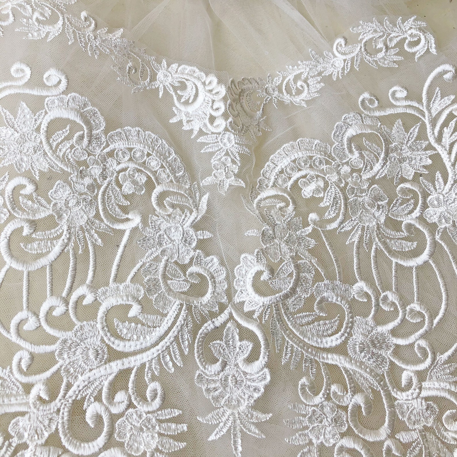 Bridal Dress Bodice Applique Sequined Embroidery Floral Sewing - Etsy
