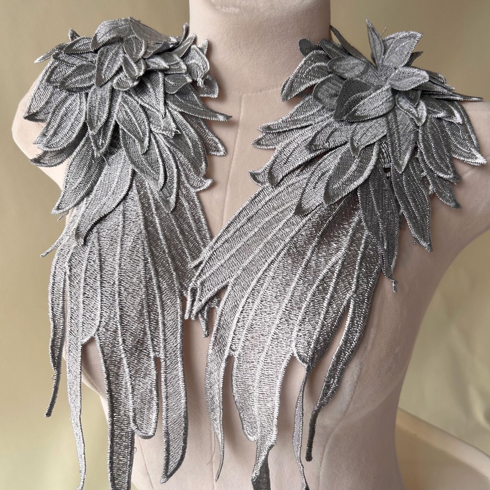 Mirror Pair Angel Wings Layered Fabric Feather Wings Shoulders Decor ...