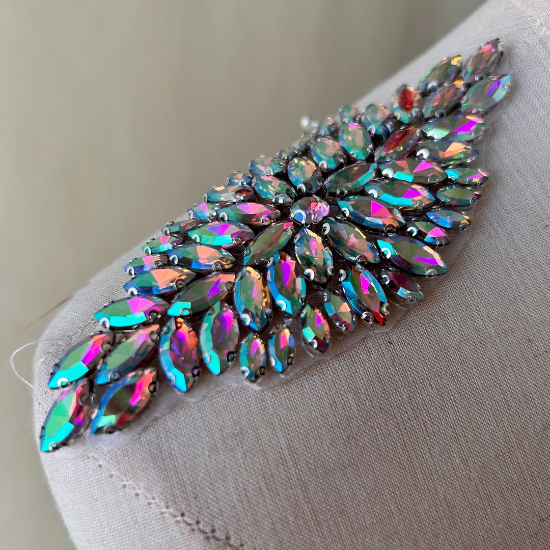 Sparkling AB Stone Shine Applique Hot Glued Colourful Rhinestone ...