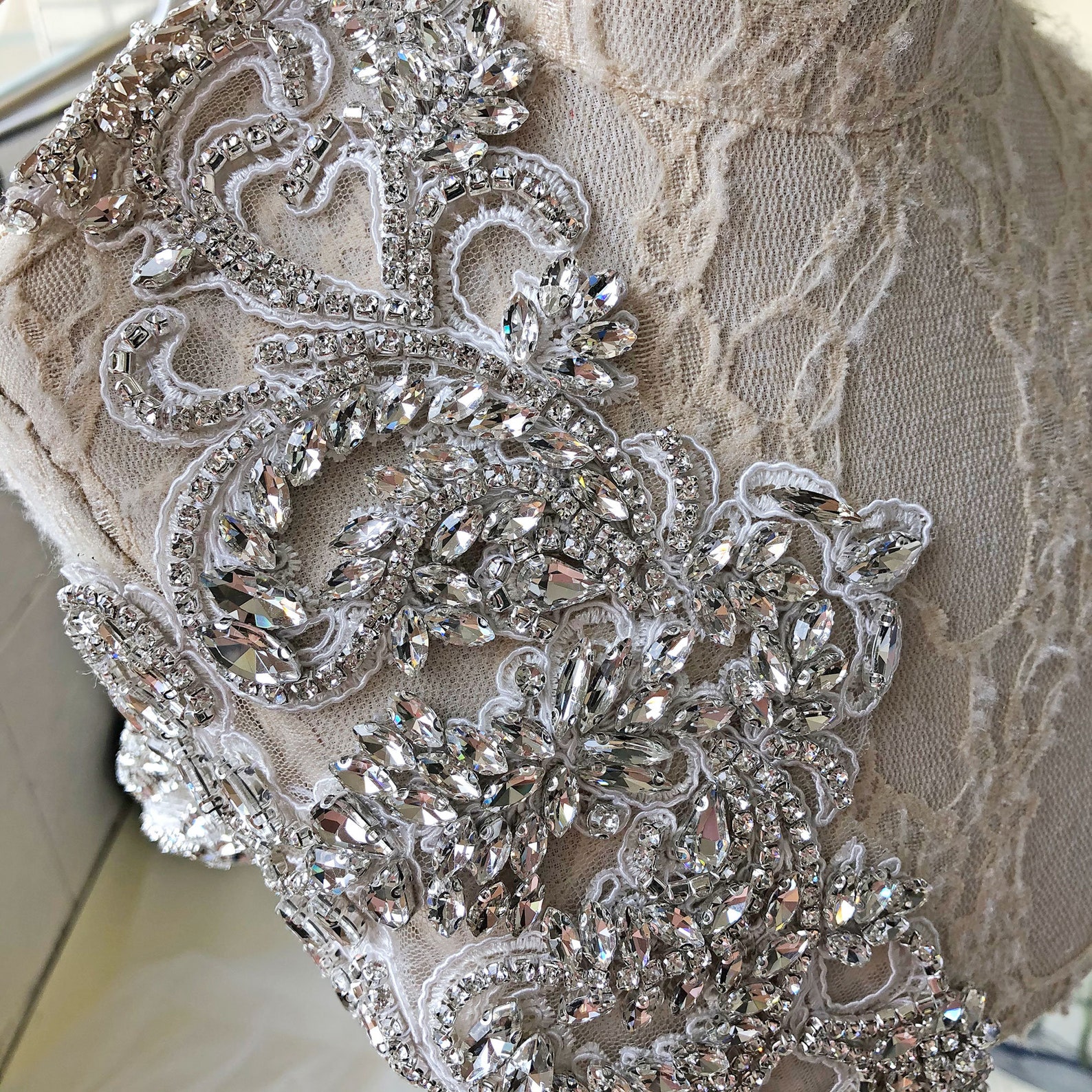 Sparkling Rhinestone Applique Bling Embellished Clear Crystal - Etsy