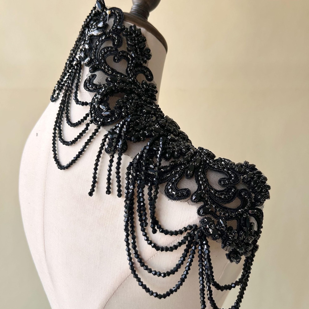 Sparkling Beaded Tassel Rhinestone Drop Charm Crystal Shoulders ...
