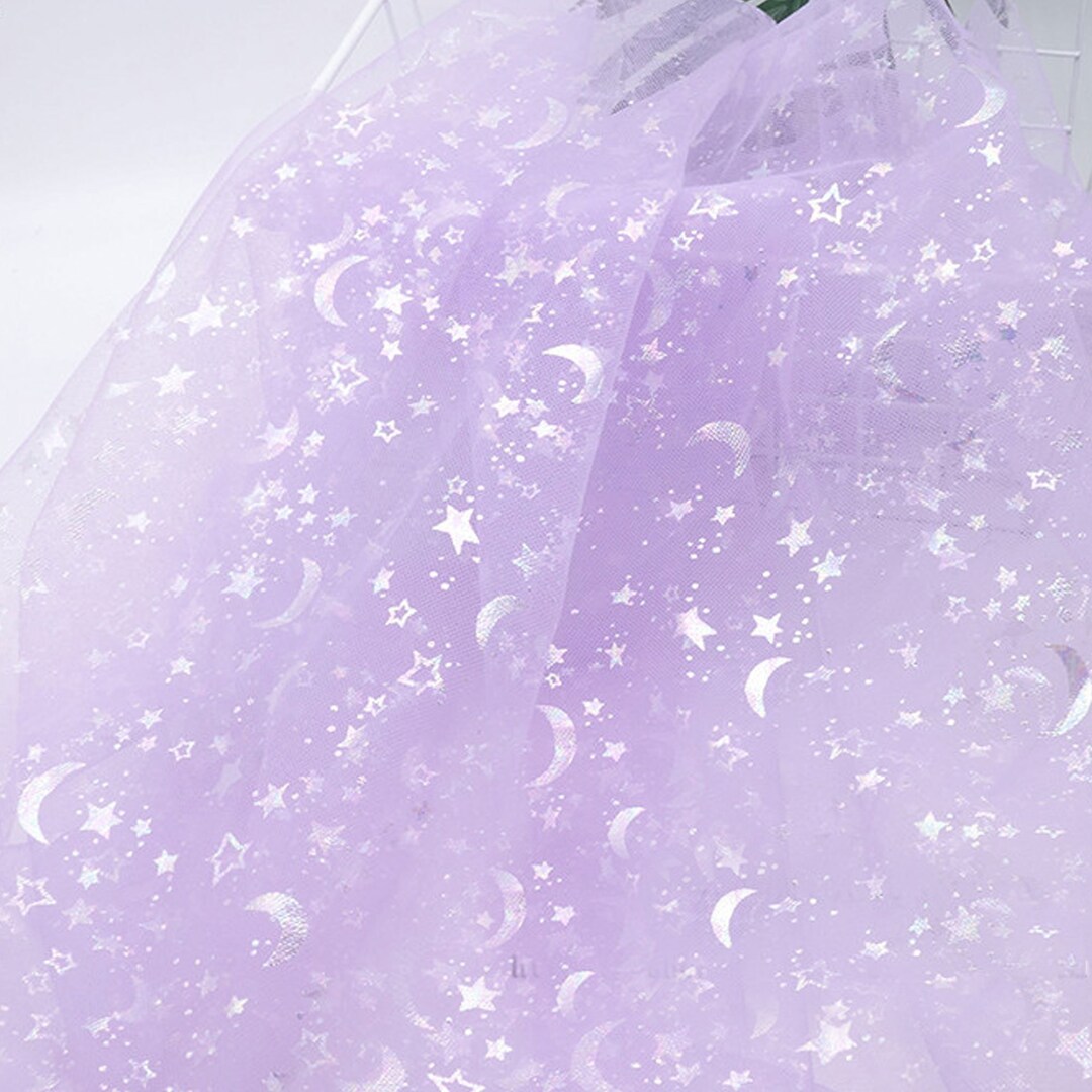Colorful Star Moon Lace Fabric by the Yard Party Costumes Lace Tulle ...