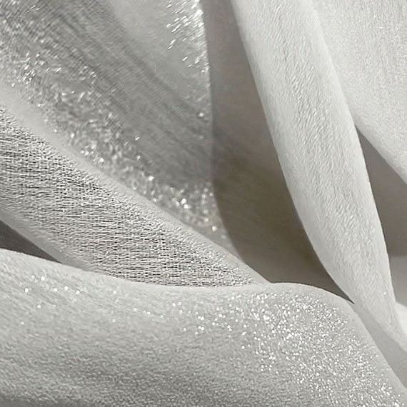 Glittery Stiff Organza Fabric By the yard Shimmery Lace | Etsy