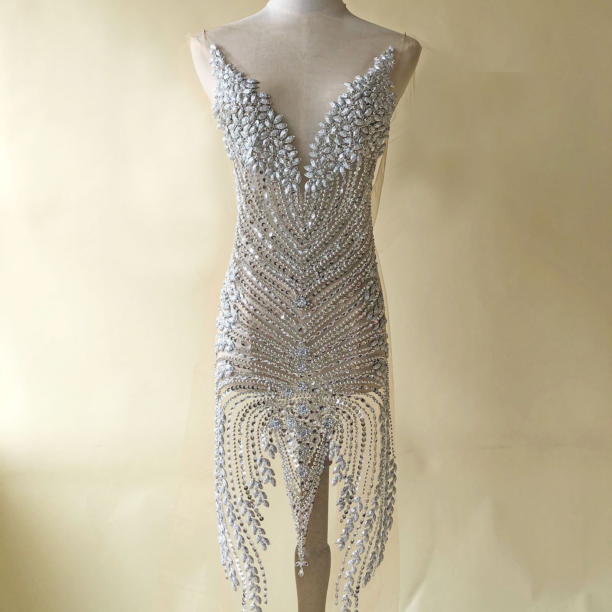 Full Length Body Rhinestone Bodice Front and Back Heavily Beaded ...