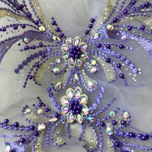 Colorful Rhinestone Floral Appliques Party Costumes Bodice Beaded ...