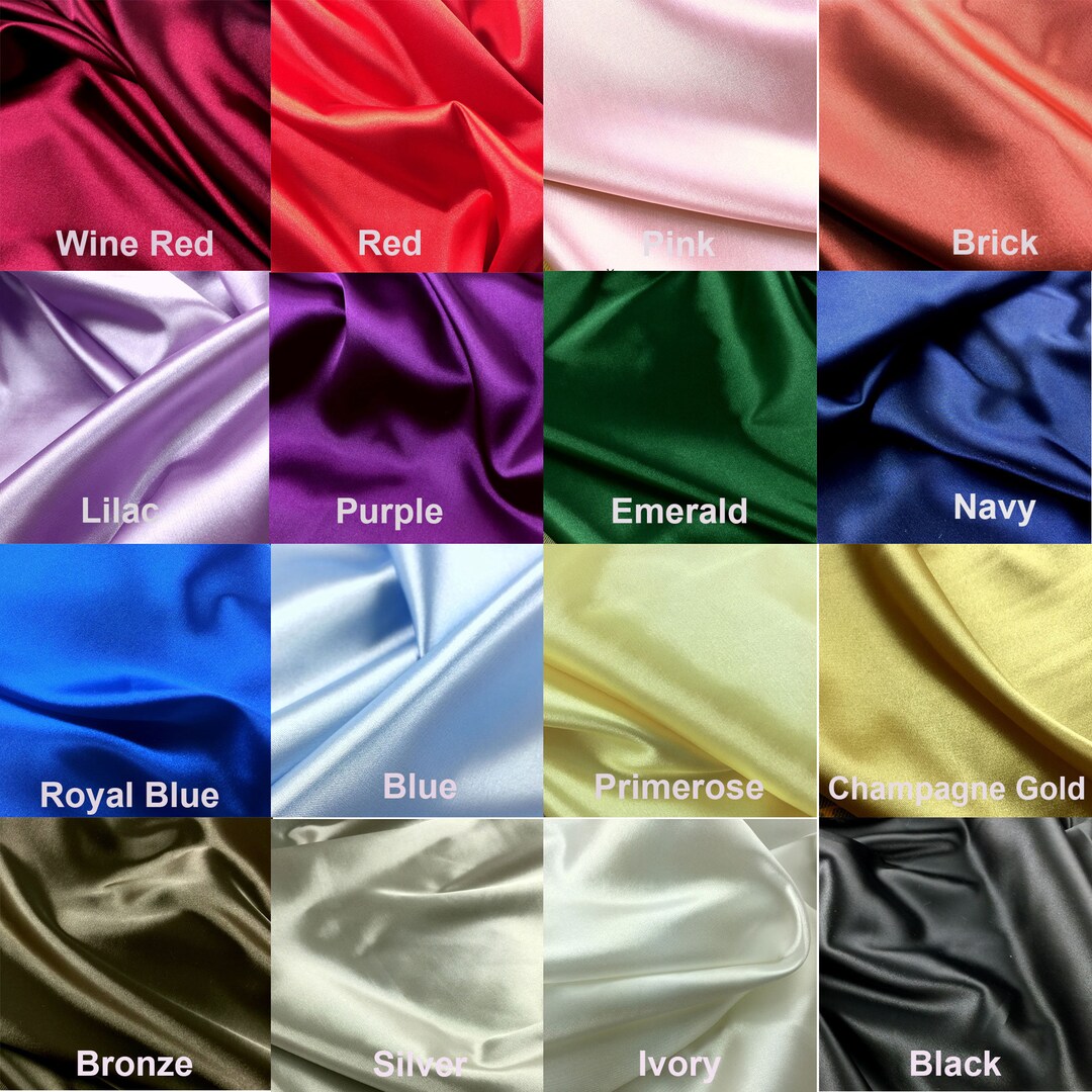 Polish Shine Satin Fabric Charmeuse Fabrics for Lining, Pajamas ...