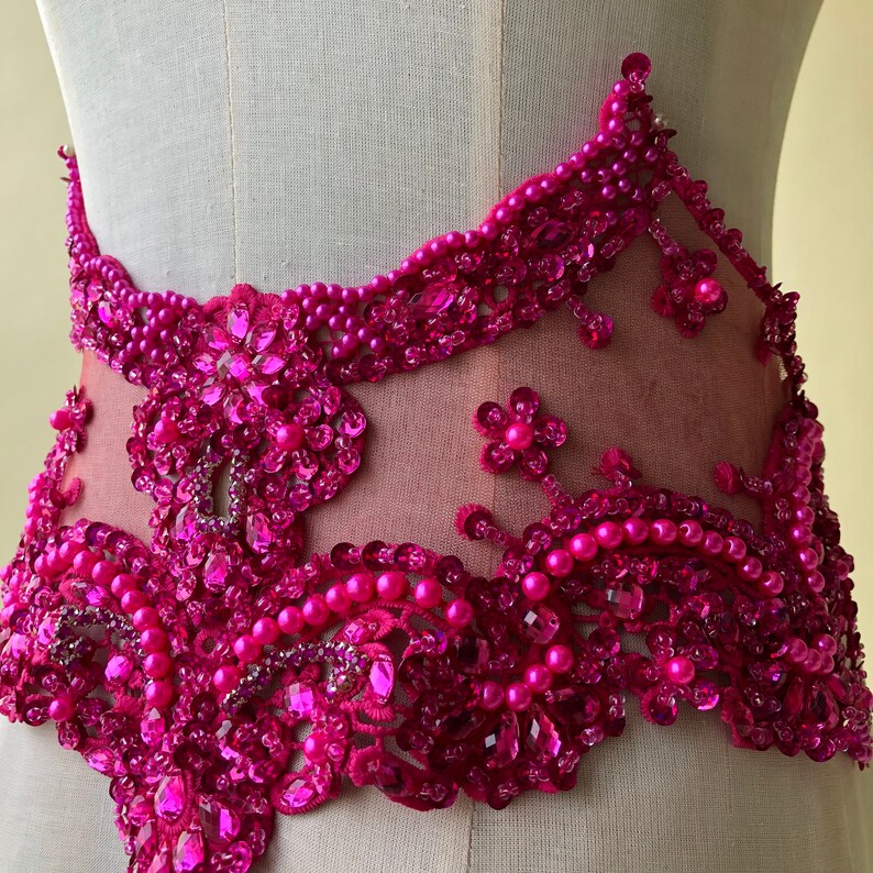 Beaded Neckline Rhinestone Shoulder Applique Patch Costumes - Etsy
