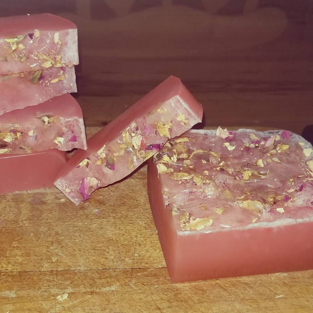 Love Spell Organic, Artisan Handmade Rose Scented Soap With Real Dried ...