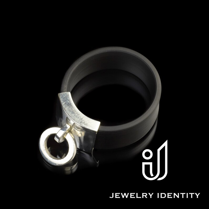 Ring of O Story of O Rubber Silver Collar Ring Slave Ring Erotic Ring ...