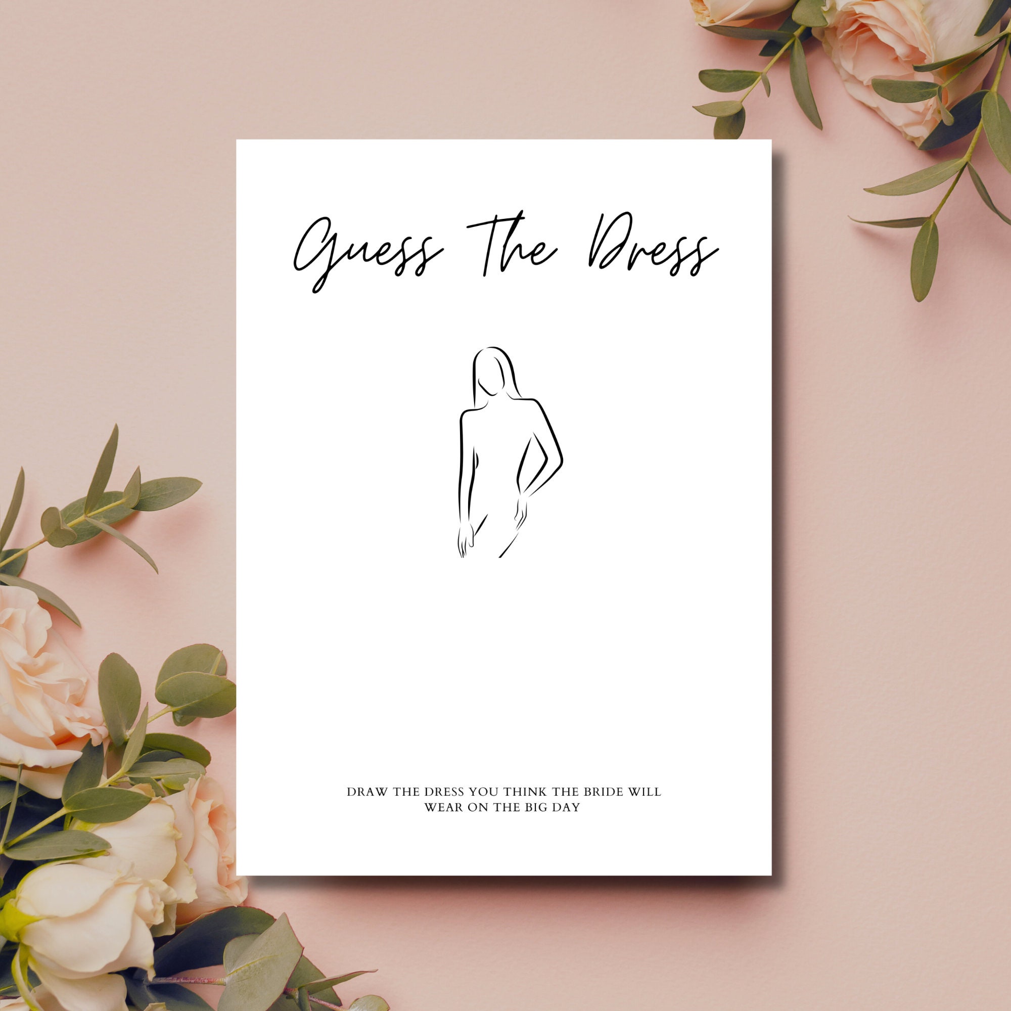 Guess the Dress Bridal Game, Draw the Dress Bridal Game, Fun ...