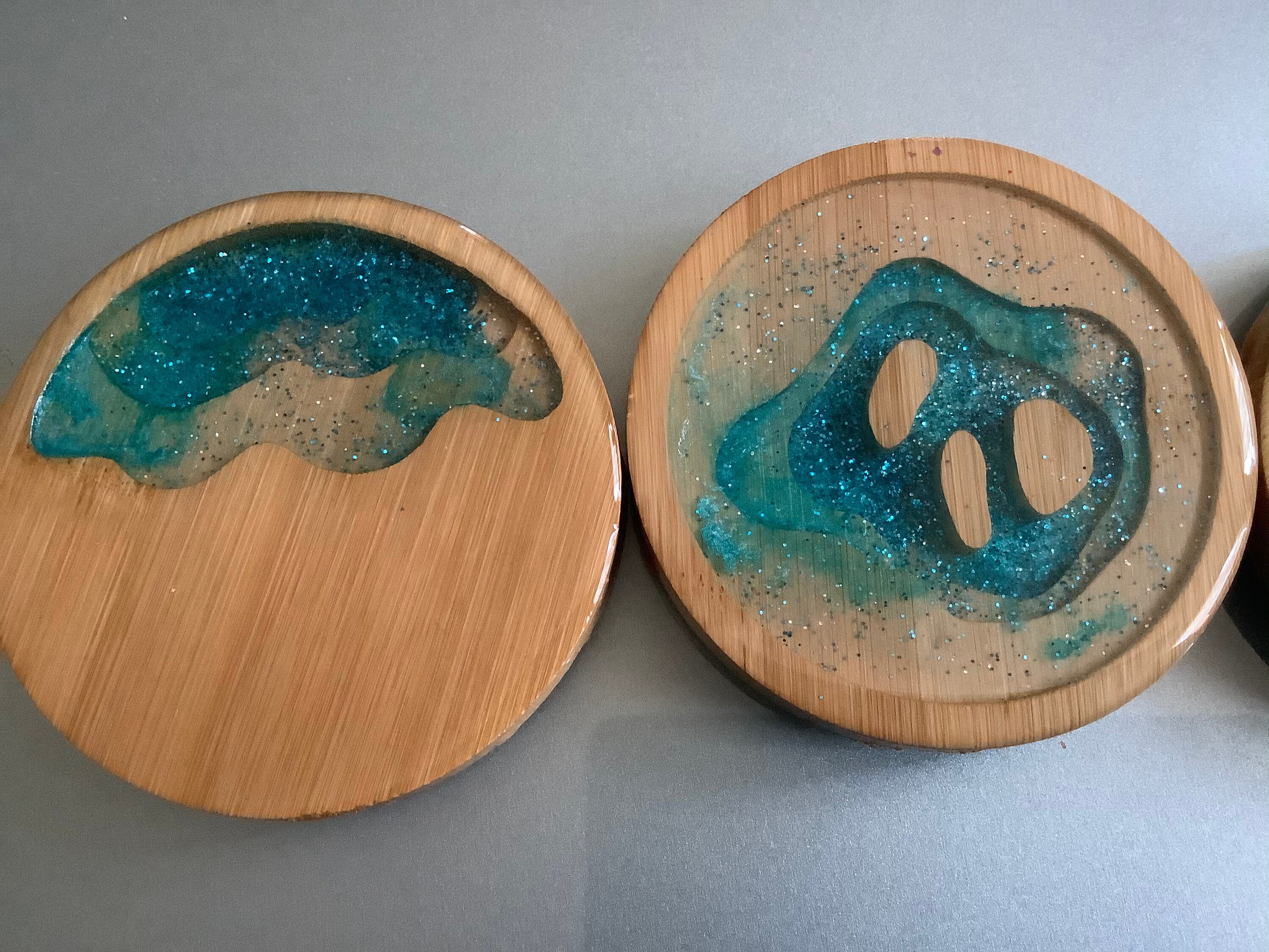 Wooden Round Coasters River Theme Sky Blue Epoxy Resin Use - Etsy