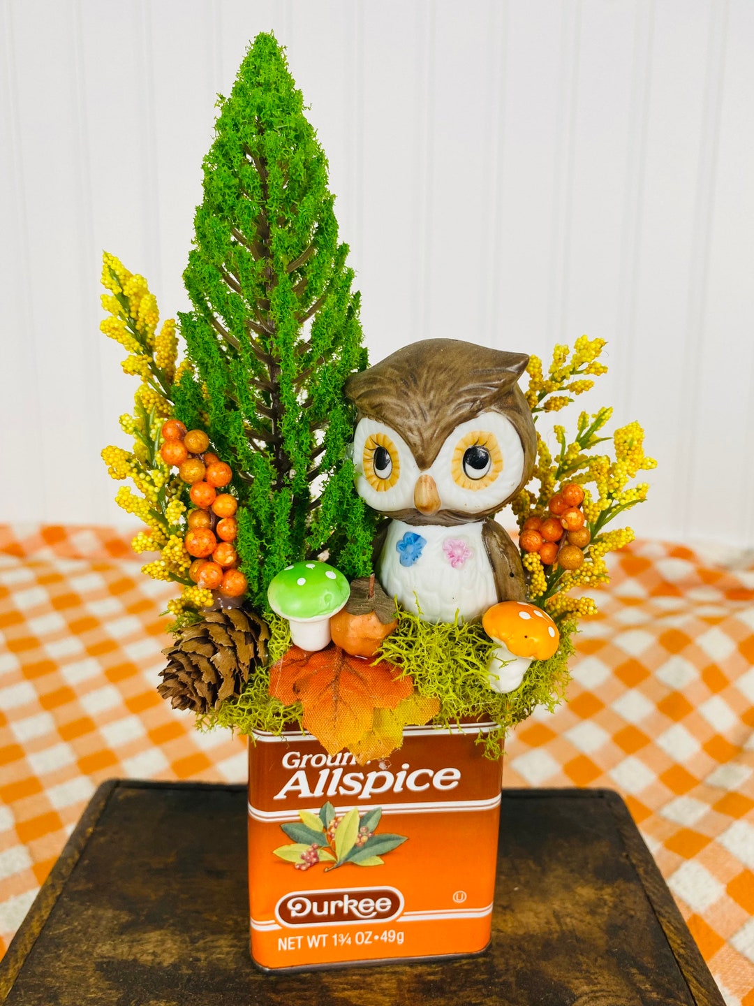 Vintage Fall Owl Decor / Vintage Spice Tin / Vintage Owl / - Etsy