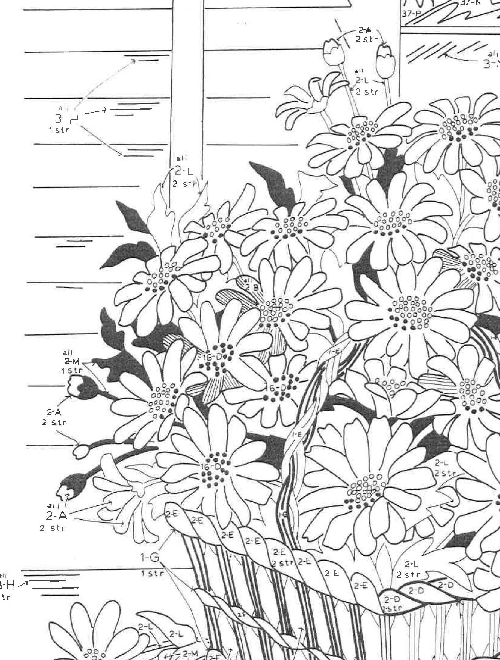 Sewing & Fiber Vintage Crewel Embroidery Crewel Pattern Daisy Crewel ...