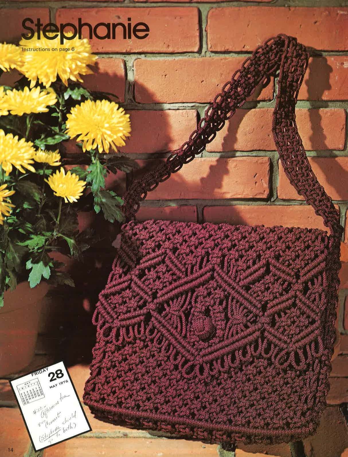 Vintage Macrame Handbag Patterns / Vintage Macrame Purse - Etsy