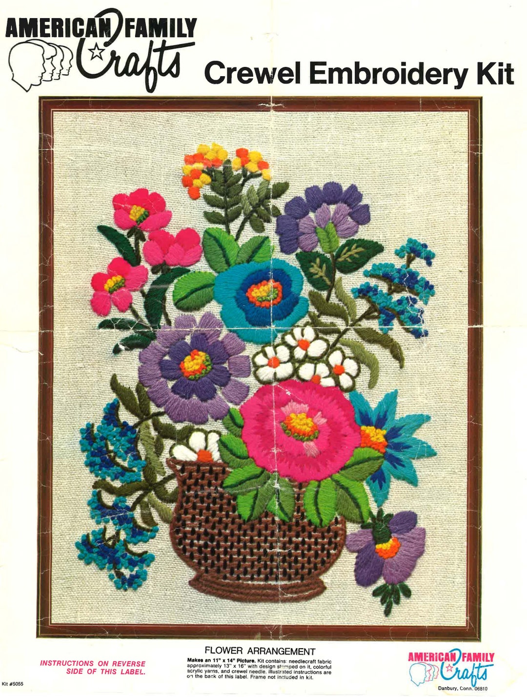 Vintage Crewel Embroidery Digital Pattern /flower Arrangement Crewel ...