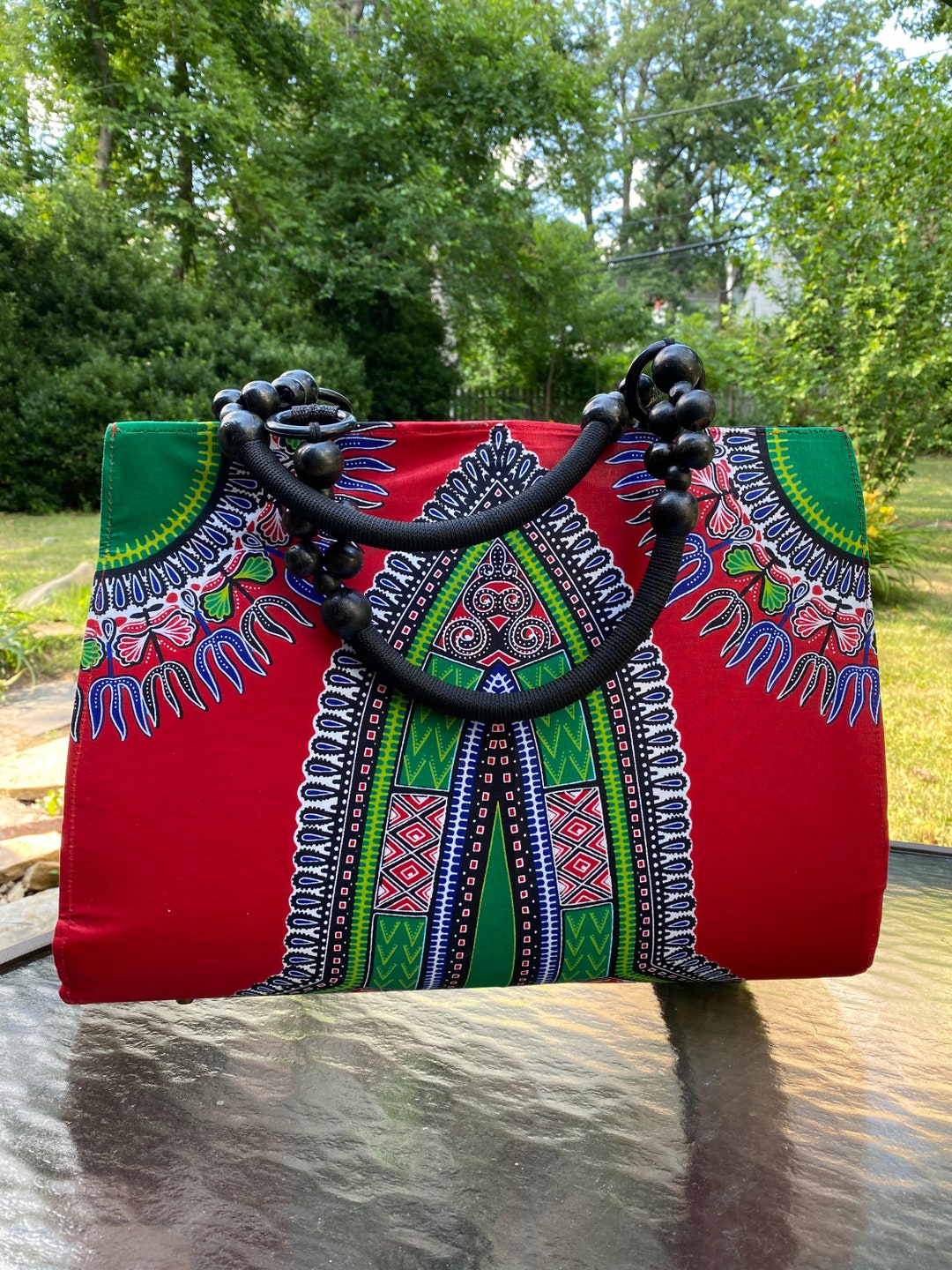Handmade Red African Dakashi Handbag - Etsy